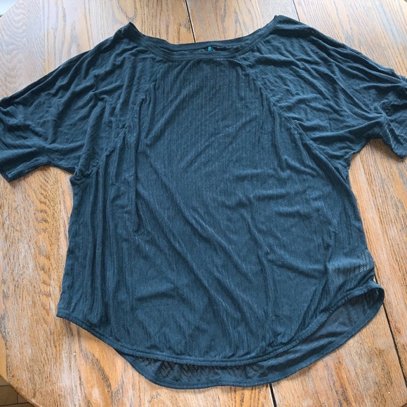 Prana | Tops | Prana Teal Ruched Sleeve Burnout Knit Topx | Poshmark